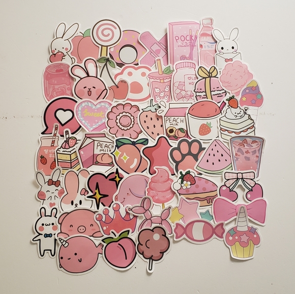 Accessories | 315 5pcs Kawaii Pink Stickers | Poshmark